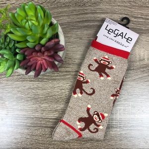Legale | Accessories | Legale Crew Length Sock Monkey Print Socks 91 ...